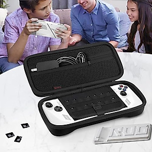 Fintie Case for ASUS ROG Ally X 2024 / ROG Ally 2023, Shockproof Protective Cover Hard Shell with Inner Pocket & 14 Game Card Slots, Black