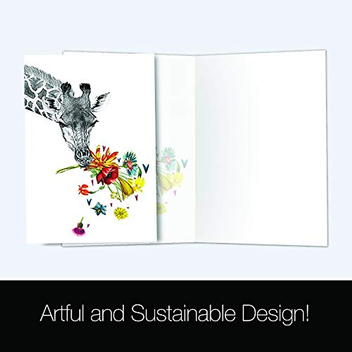 Tree-Free Greetings 8 Pack Greeting Cards, 100% Recycled Paper, Eco-Friendly Cards, Made in the USA, Variety Pack with Matching Envelopes, 5”x7” in Artful Designs, multicolored (AGP1039)