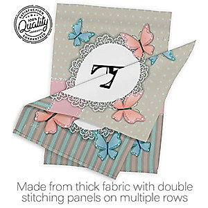 Breeze Decor T Initial Garden Flag Set Wall Hanger Monogram Friends Bugs & Frogs Butterfly Ladybugs Dragonfly Bee Springtime Insect Natural Wildlife House Yard Gift Double-Sided, Made in USA