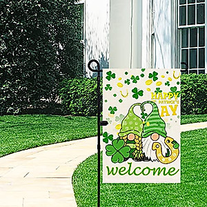 St Patrick's Day Garden Flag Welcome Garden Yard Flag Irish Decor Holiday Garden Flags Spring Home Decor Double Sided Rustic Farmland Yard Lawn House Decorative Banners 12.6 x 18.5 inch