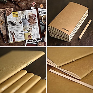 Travelers Notebook Inserts Lined Paper, Refill for Travel Journal, 7.5 X4 Inch - Set of 3 - 240 Pages, Supply by ai-natebok