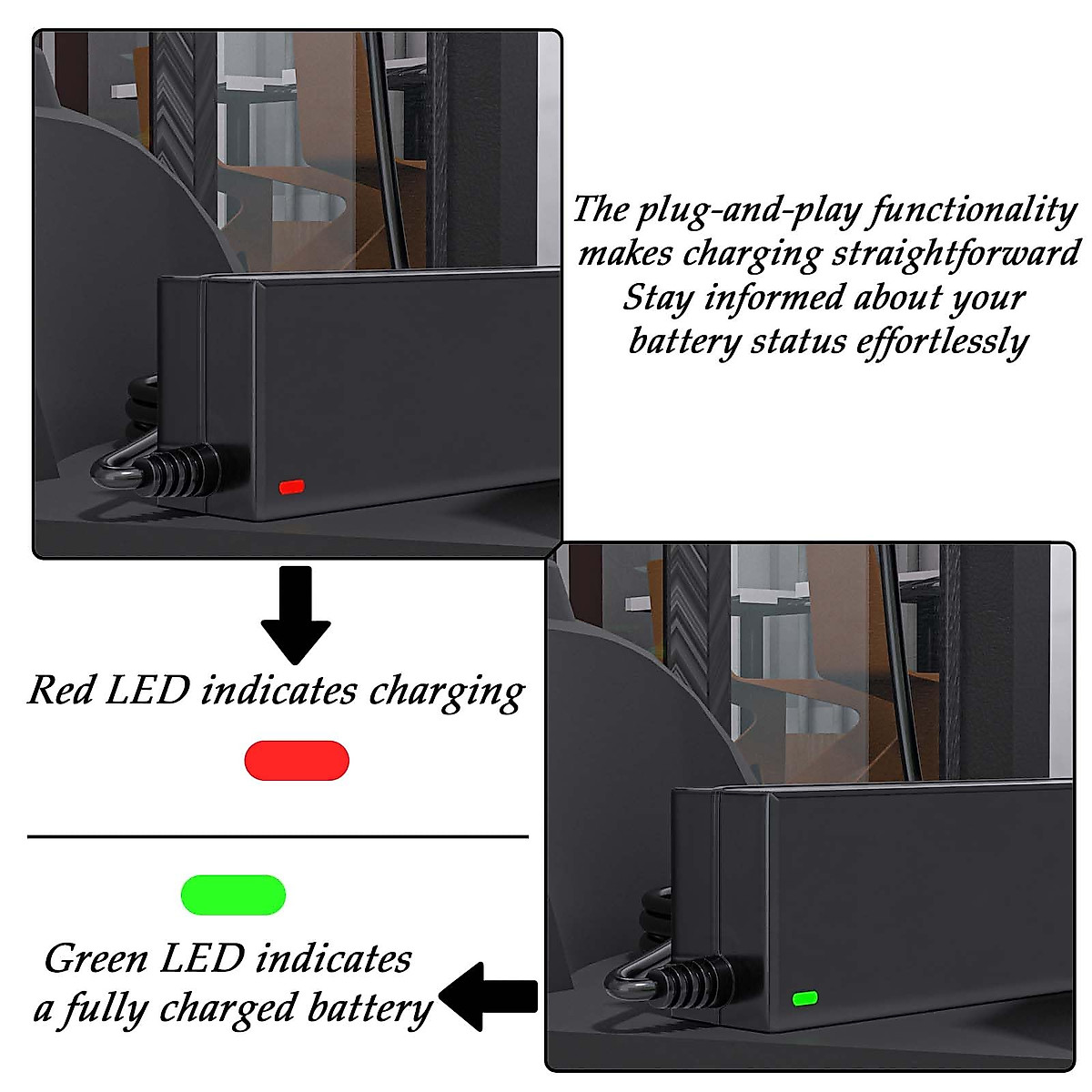 24V 2A Electric Scooter Charger with 3-Pin XLR Connector for Go-Go Elite Traveller SC40E/SC44E, Jazzy Power Chair,Pride Hoveround Mobility,Mountain Trailz,Schwinn S300/S350,Ezip 400/500/650/750/900