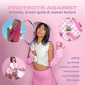 The Skinny Confidential BOUGIE Driving Gloves, Pink Fingerless Summer Gloves, Soft Driving Gloves for Women, UV Hand Protection, Young & Healthy Skin, UPF Clothing Women, Breathable Summer Essentials