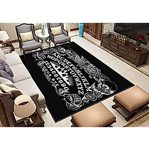 Black Ouija Area Rugs Non-Slip Floor Mat Doormats Home Runner Rug Carpet for Bedroom Indoor Outdoor Kids Play Mat Nursery Throw Rugs Yoga Mat