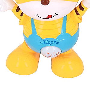 VGEBY Dancing Robot Toy, Dancing Robot Toy Cute Cartoon Tiger Electric Light Music Eco Friendly Safe Durable Kids Robot for Kids
