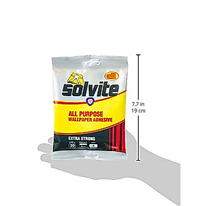 Solvite All-Purpose Wallpaper Adhesive, Reliable Adhesive for Wallpaper, All-Purpose Adhesive with Long-Lasting Results, Wallpaper Paste Hangs up to 5 Rolls (1x92 g Sachet)