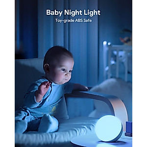 Hifree Touch Night Light, RGB Color Changing Small Table Lamp for Bedroom, Dimmable Bedside Lamp for Kids, LED Touch Control Warm & White Nightstand Lamp with Memory Function