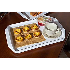 Aebeky 12-Piece White Plastic Fast Food Serving Trays,16.83 by 11.92-Inch