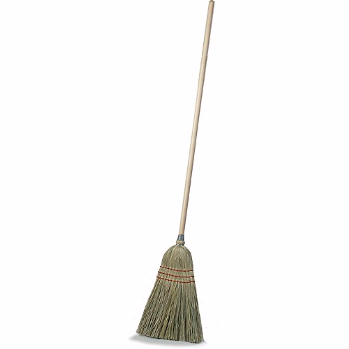 Carlisle 4134967 Warehouse Broom with Wood Handle, 10" Bristle Trim, 1" Height, 1" Width, 55" Length, Corn Blend, Natural
