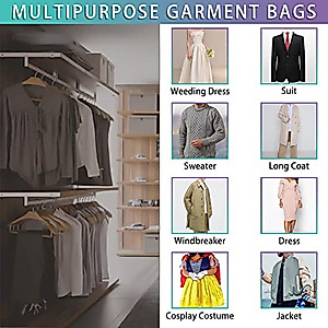 Kornculor 50/100 Pcs Plastic Dry Cleaner Bags 47 Inch Clear Garment Cover Dustproof Suit Bags Dry Cleaning Launderette Bag Plastic Dust Cover for Closet, Home Storage, Travel, Wedding, Trip (100 PCS)