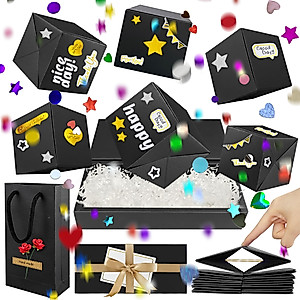 MUMULULU Surprise Gift Box Explosion Gift Box Confetti Birthday Box Folding Bouncing Gift Box with Confetti Card Stickers for Birthday Anniversary Graduation