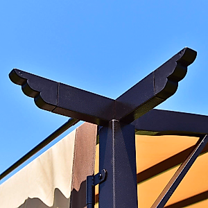 BUY JOY 12' x 9' Pergola Kit Metal Frame Gazebo &Canopy Cover Patio Furniture Shelter