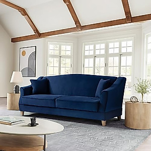 Serta Sophie Navy Velvet Convertible Sofa
