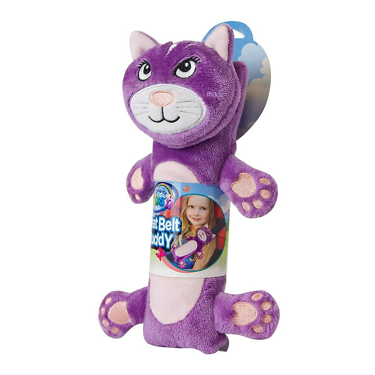 Cloudz Kids Plush Seat Belt Buddy XL Travel Pillow - Cat