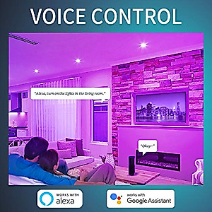 ANWIO Smart Light Bulb BR30 RGB Color Changing LED WiFi Dimmable Multicolor Light Bulbs E26 Base, Compatible with Alexa, Google Assistant, No Hub Required, 650 Lumen 8.5W (60W Equivalent) 2 Pack
