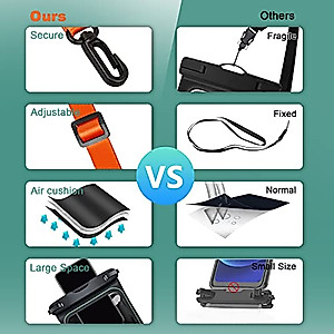 SUPFINE 2 Pack Waterproof Phone Pouch Floating, Large Waterproof Cell Phone Case, IPX8 Waterproof Dry Bag with Lanyard for iPhone 14 Pro Max/ 13/12/ 11/ Galaxy S23 Ultra S22 Vacation Swimming- Black