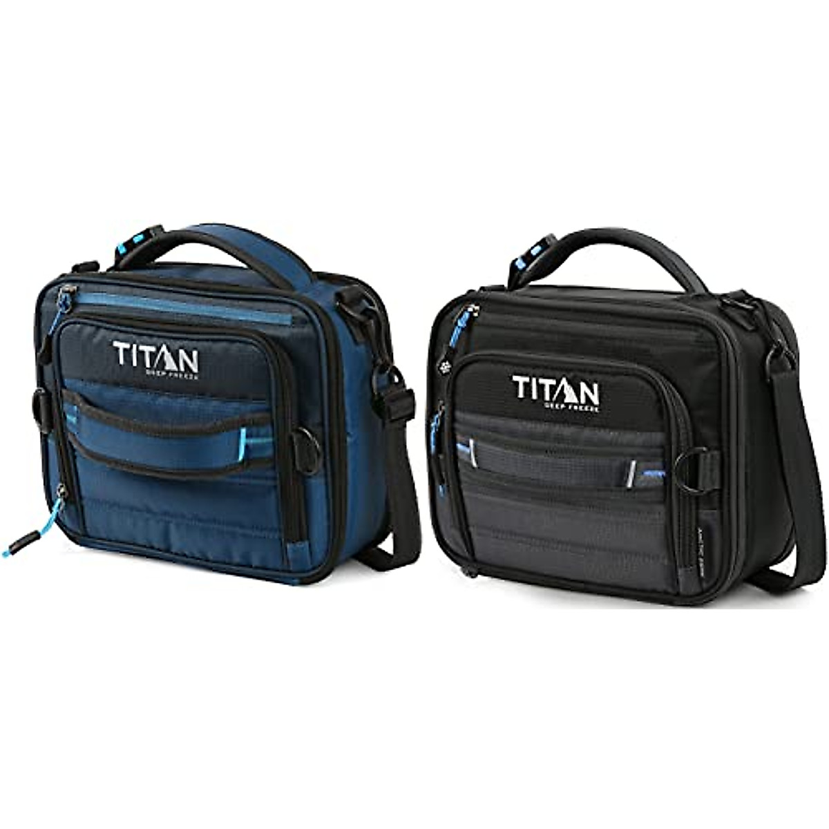 Arctic Zone Titan Expandable Lunch Pack and Container Set with Ice Walls, 2 Pack - Black and Blue