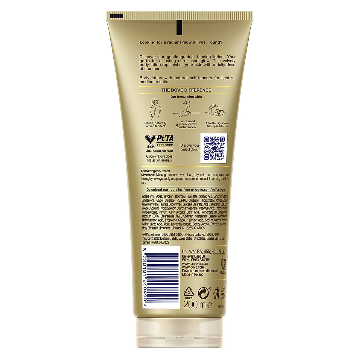 Dove Derma Spa Summer Revived Fair To Medium Skin Body Lotion 200ml