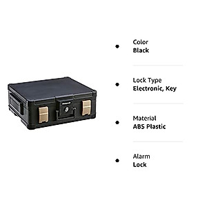 Honeywell Safes & Door Locks - Portable Safe Box Chest for Home - Fireproof Safe & Waterproof Protection Document Box with Key Lock for Personal Items, Money Safe, Jewelry - 0.39 CU, Black - 1104
