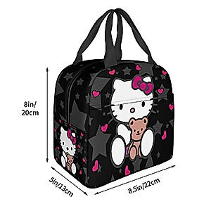Jizokacw Cartoon Lunch Bag With Front Pocket Waterproof Lunch Tote Bag Portable Insulated Lunch Box for Teen Girl Boy
