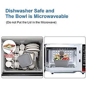 Freshmage Salad Lunch Container To Go, 52-oz Salad Bowls with 3 Compartments, Salad Dressings Container for Salad Toppings, Snacks, Men, Women (Grey)