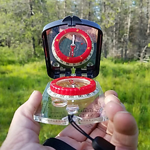 Sighting Compass Mirror Adjustable Declination - Boy Scout Compass Survival Camping | Base Plate Compass Kids Navigation | Orienteering Compass Hiking Map Read Military Compass Backpacking Clinometers