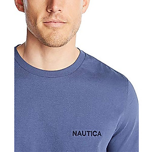 Nautica Men's Short Sleeve Solid Crew Neck T-Shirt, Blue Indigo, Medium