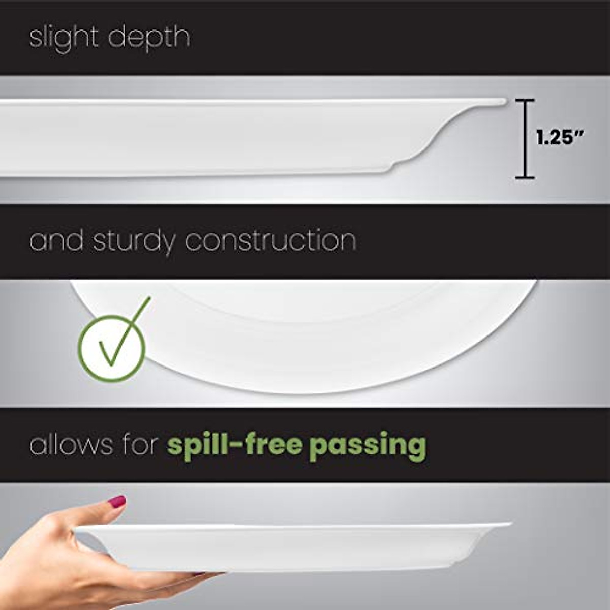 Plasticpro Plastic Oval Serving Trays - Serving Platters Oval 11 X 16 Disposable Party Dish White Pack of 4