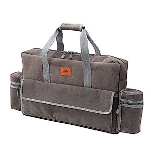 CAMPINGMOON Camping Stove Carry Case for Coleman 2-burner Stove Canvas CM-B Pockets for Gas Fuel