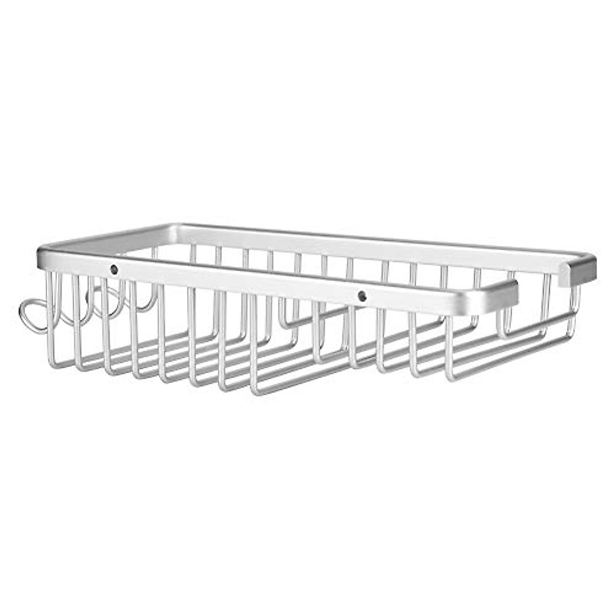 Bathroom Storage Shelf Bathroom Organizer With 2 Hooks, Easy To Clean No Ponding Trouble Space Saving Shower Tidy Organiser Baskets Storage Shelves Bathroom Storage Shower Caddy For Living Room