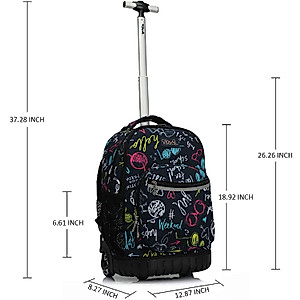 Tilami Rolling Backpack Laptop 18 inch with Lunch Bag, Weekend