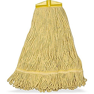 SPARTA Flo-Pac Mop Head Loop-Ended, Screw On with Acme Thread Cnct for Organized Cleaning, Yellow, (Pack of 12)