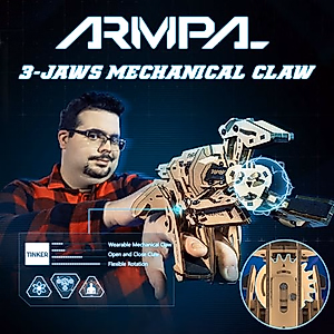 COWVTUJ ARMPAL Mechanical Claw Model Kit 3D Wooden ClawBot Puzzle for Adults and Teens Self-Assembly Robot Arm Building Kits to Build Laser-Cut Wooden Puzzle Mechanical Toy Realistic Robot Toy Gifts