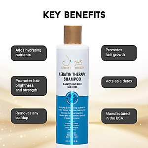 Miracle Elixir Collection Joyce Giraud Ultimate Hair Strength Keratin Therapy Shampoo, with Cynatine & Pure4 Oils, 8 Fl. Oz