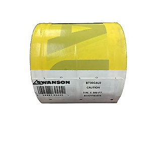 Swanson Tool Co., Inc BT30CAU2 Disposable Barricade Tape, 3 in W Ft L X 2 Mil T, Caution, Polyethylene, 300 Feet, Yellow & Black Print