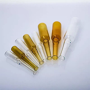 10pcs/lot 1/2/5/10/20ml (Bown/Transparent) Glass ampoule Bottle The Medicament ampule Vial (Size : 1ml Transparent)