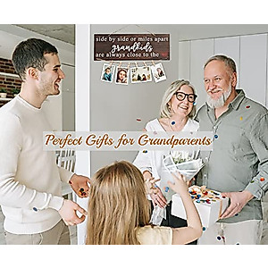 OWOYDOJ Gifts for Grandma & Grandpa from Grandchildren, Side by Side or Miles Apart Grandkids Photo Holder, Best Christmas or Birthday Gifts for Grandparents from Granddaughter and Grandson