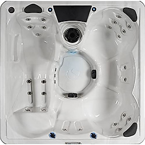 Essential Hot Tubs 28-Jet Edgewater Hot Tubs, Seats 5-6, with Lounger, Driftwood