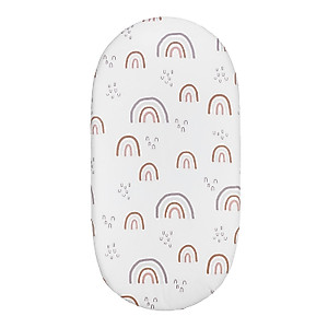 Stretch Bassinet Sheets for Baby Set of 2 - Ultra Soft, Breathable, 100% Organic Cotton, Fitted Bassinet Sheet for Bassinet Pad/Mattress, Unisex Boys Girls (NY05)