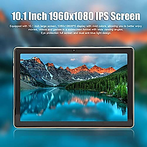 10Inch Tablet Computer, 6G RAM 128G ROM, 10 1960x1080 IPS Display Screen Ultra Slim Tablet PC, Android 12.0 MT6750 8 Cores, BT5.0 Touch, 5G WiFi Calling Tablet(Yellow)