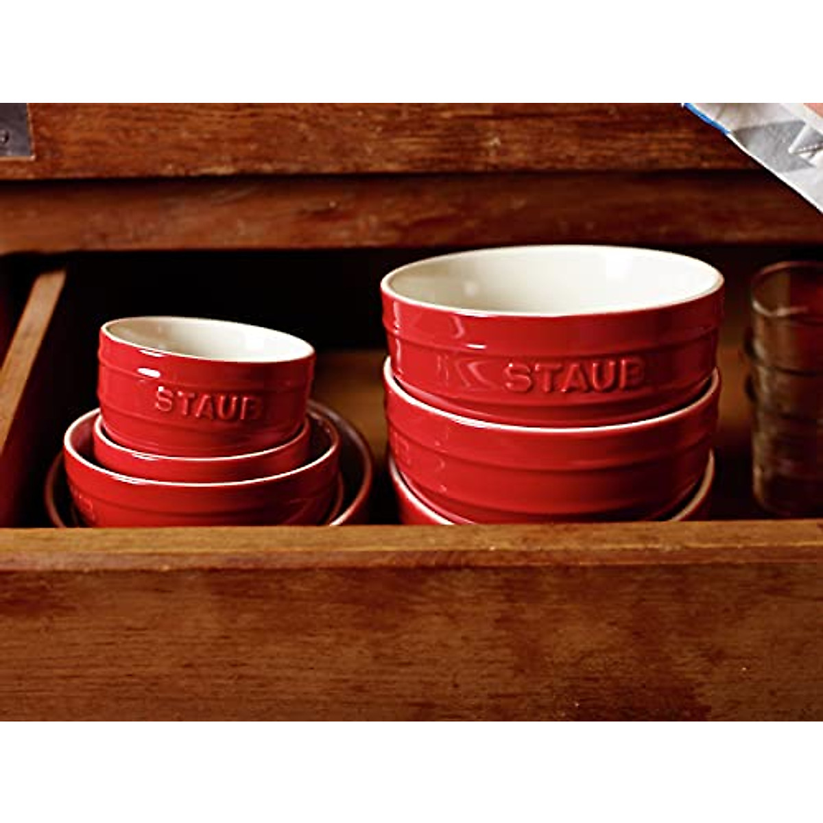 STAUB Ceramics Prep Bowl Set, 2-piece, Cherry
