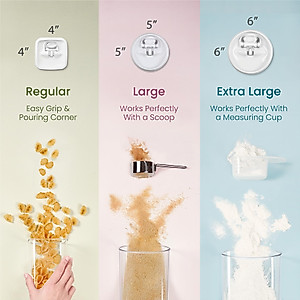 Felli Flip Tite Storage Container with Lid 6" ROUND Airtight Ring Lock Top, Plastic Canister Jar for Flour Sugar Rice Protein Powder Coffee Cracker Kitchen Pantry Organizer (1, 6" Round Nest-M 2pk)