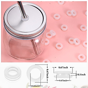 Wesiti 50 Pcs Silicone Straw Hole Grommets for Mason Canning Jar Airlock Grommet Fermenter Lid Grommet Rubber Straw Grommets for Straws, Airlock Beer Wine Plastic Bucket Fermenter Lids, 8 mm