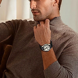 One Click No Gap Metal Band for Samsung Galaxy Watch 6 band 40mm 44mm Women Men,Galaxy Watch 6 Classic Band 47/43mm, Stainless Steel Magnetic strap for Galaxy Watch 5 4 band/5Pro/Watch 4 Classic (black)