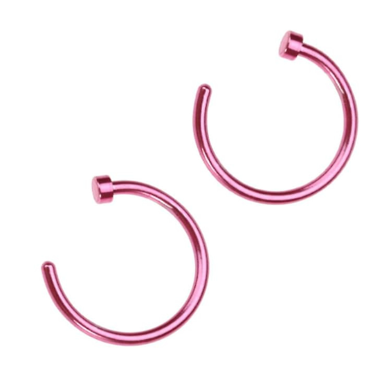 Generic 2 Pcs Unisex Surgical Steel Hinged Clicker Segment Nose Rings Hoop Helix Cartilage Earrings Titanium Steel Body Piercing Stud, P318S8RMNFNBP16U206SK6Y8, Pink, 1 x 1 x 0.1 cm