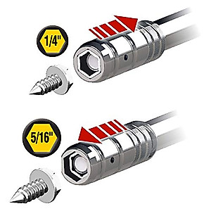 Klein Tools 32596 Multi-Bit Screwdriver /Nut Driver, Magnetic 8-in-1 HVAC Slide Drive Tool with Hex, Phillips, Schrader Bits, Nut Drivers
