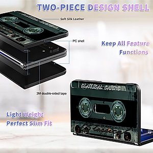 for Microsoft Surface Duo Case 8.1"(Not Fit Duo2) with Retro Classical Cassette Theme Design, RYUITHDJP for Microsoft Surface Duo Phone Case Stylish Shockproof Cover