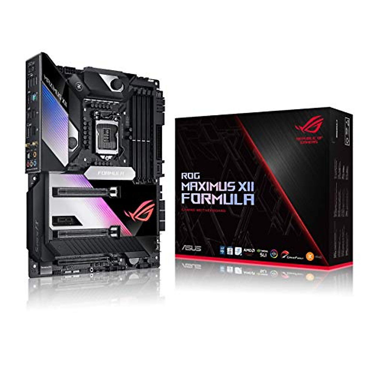 ASUS ROG Maximus XII Formula Z490 (WiFi 6) LGA 1200 (Intel 10th Gen) ATX Gaming Motherboard (16 Power Stages, EK CrossChill III, 10 Gbps & Intel 2.5Gb LAN, Triple M.2, 2” Livedash OLED, Aura Sync)
