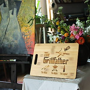 KOLWOVEN Dad Cutting Board Gifts for Dad from Daughter, Christmas Gifts for Dad from Daughter, Gifts For Father Day from Son, Daughter, Gifts for Husband from Wife (Dad Cutting Board Gifts)