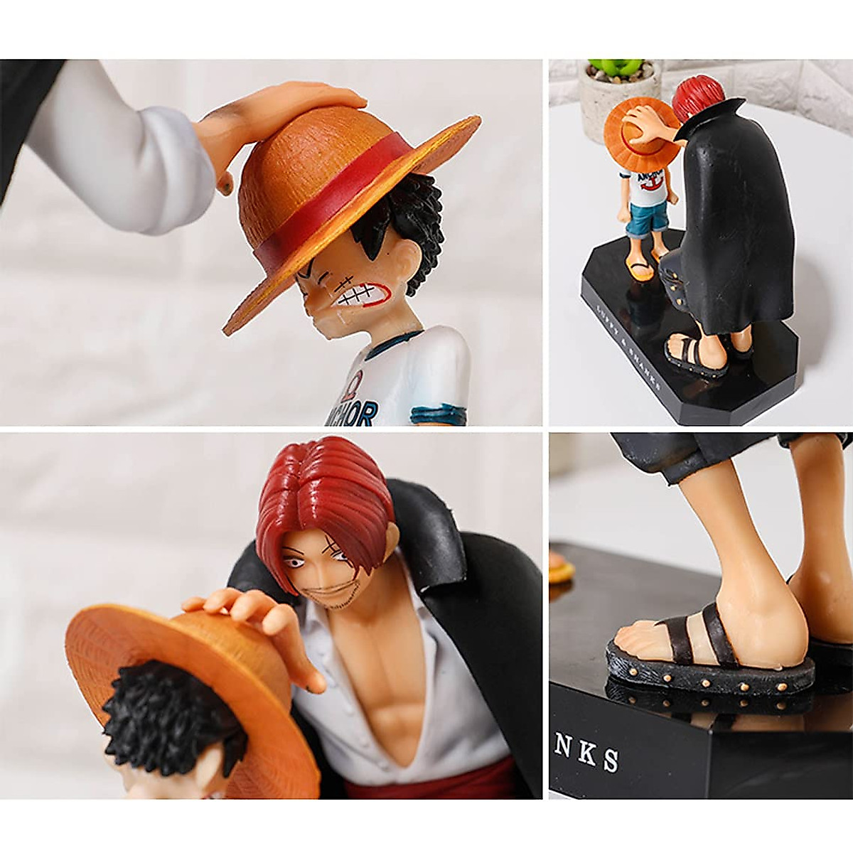 ZKTSRY Anime One Piece Shanks Touching Luffy Figures Anime Action FigureFigures Model, Cake Topper Birthday Cake Decoration Anime Theme Doll Figure